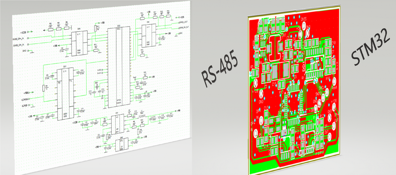 Модуль обработки и коммутации данных, с внешними управляющими устройствами по RS-485 на STM32 ...